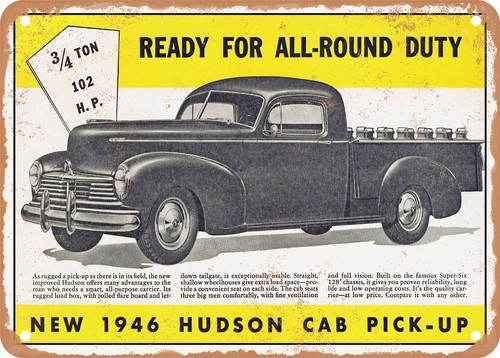 METAL SIGN - 1946 Hudson Cab Pick Up Vintage Ad 2 | eBay