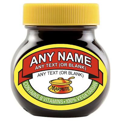 Personalised MARMITE Jar Sticker Label - Die Cut & Ready To use - ADD ...