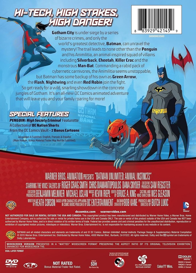 Batman Unlimited: Animal Instincts (DVD) (DVD) Roger Craig Smith Will ...