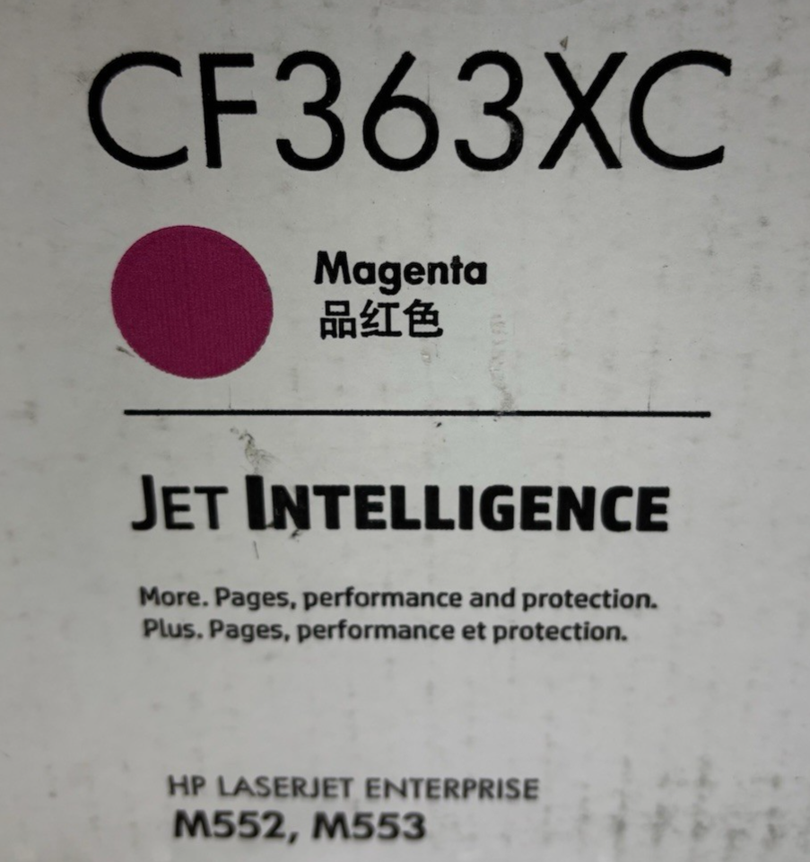 HP 508XC High Yield Toner Cartridge Magenta CF363XC New For HP M553 ...