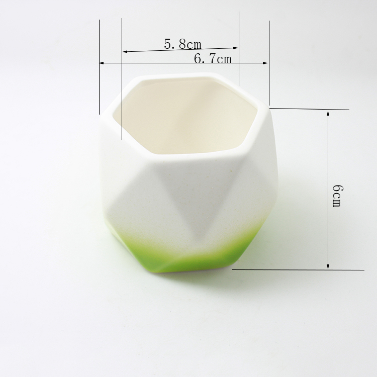 Mini Hexagon Ceramic Succulent Planter Pot Flower Porcelain Pot Plant ...