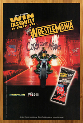 2001 Corn Nuts & WWF WrestleMania Vintage Print Ad/Poster 90s 00s Food ...