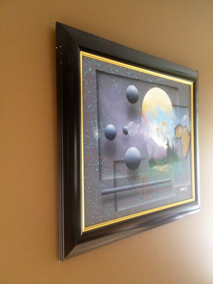 ORIGINAL SIGNED JOSEF KUGLER ABSTRACT PAINTING ACRYLIC CANVAS 29" x 25 ...