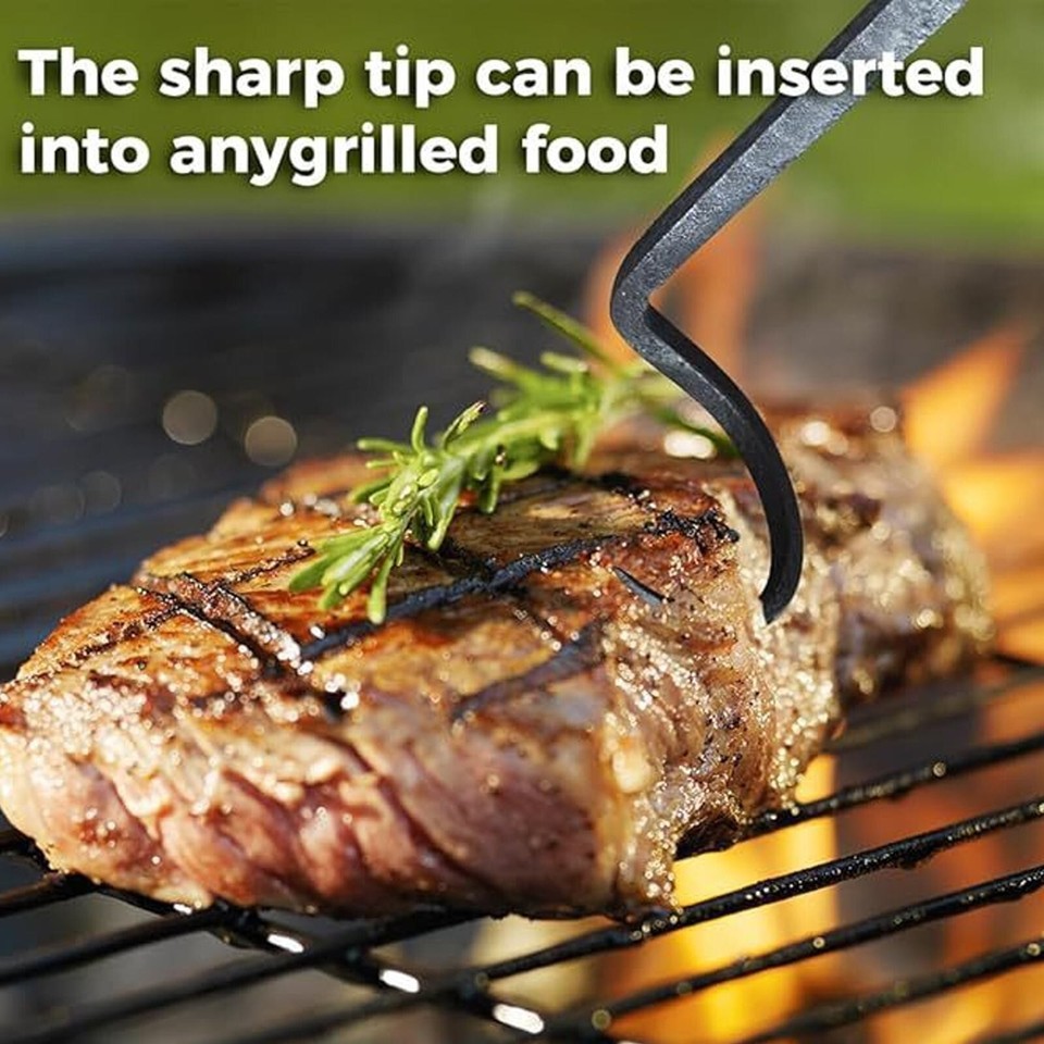 Cooking Meat Hook Flipper Stainless Steel BBQ Grill Barbecue Turners ...