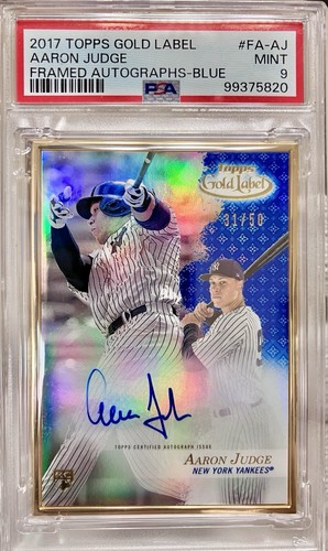 HIGH END Aaron Judge 2017 Topps Gold Label Framed Auto Rookie Blue /50 ...