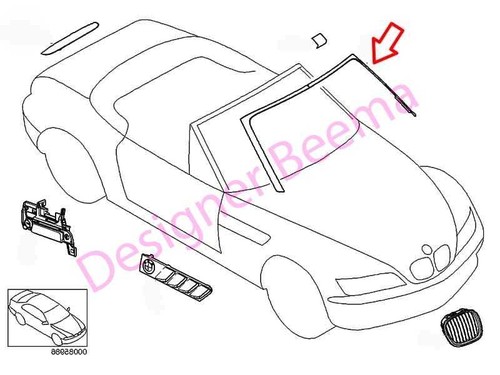 BMW Z3 Roadster Top Of Roof Chrome Trim Apron - Left (JS) | eBay.de