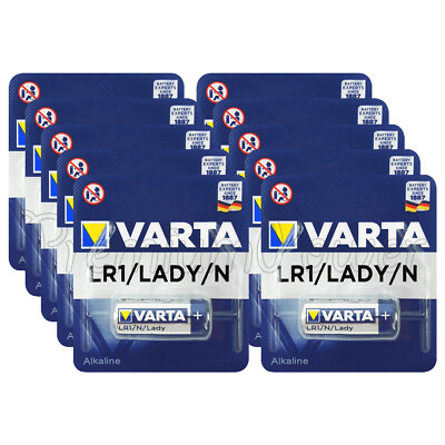 10 x Varta N size / LR1 batteries 1.5V Alkaline Lady MN9100 AM5 E90 ...