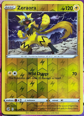 Pokemon TCG - Zeraora Reverse Holo Rare - 102/264 - Fusion Strike | eBay