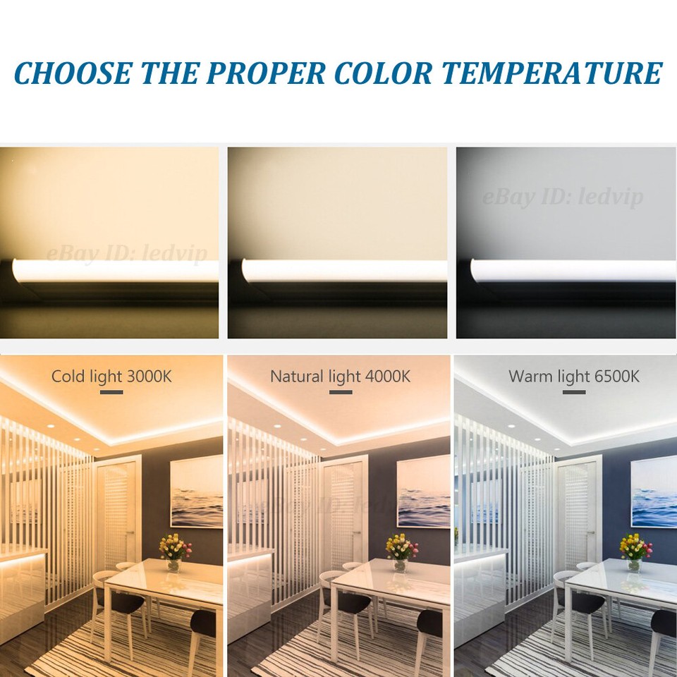 4Ft LED Tube Daylight 48 Inch Non Ballast F40T12 Double-End Clear Milky ...