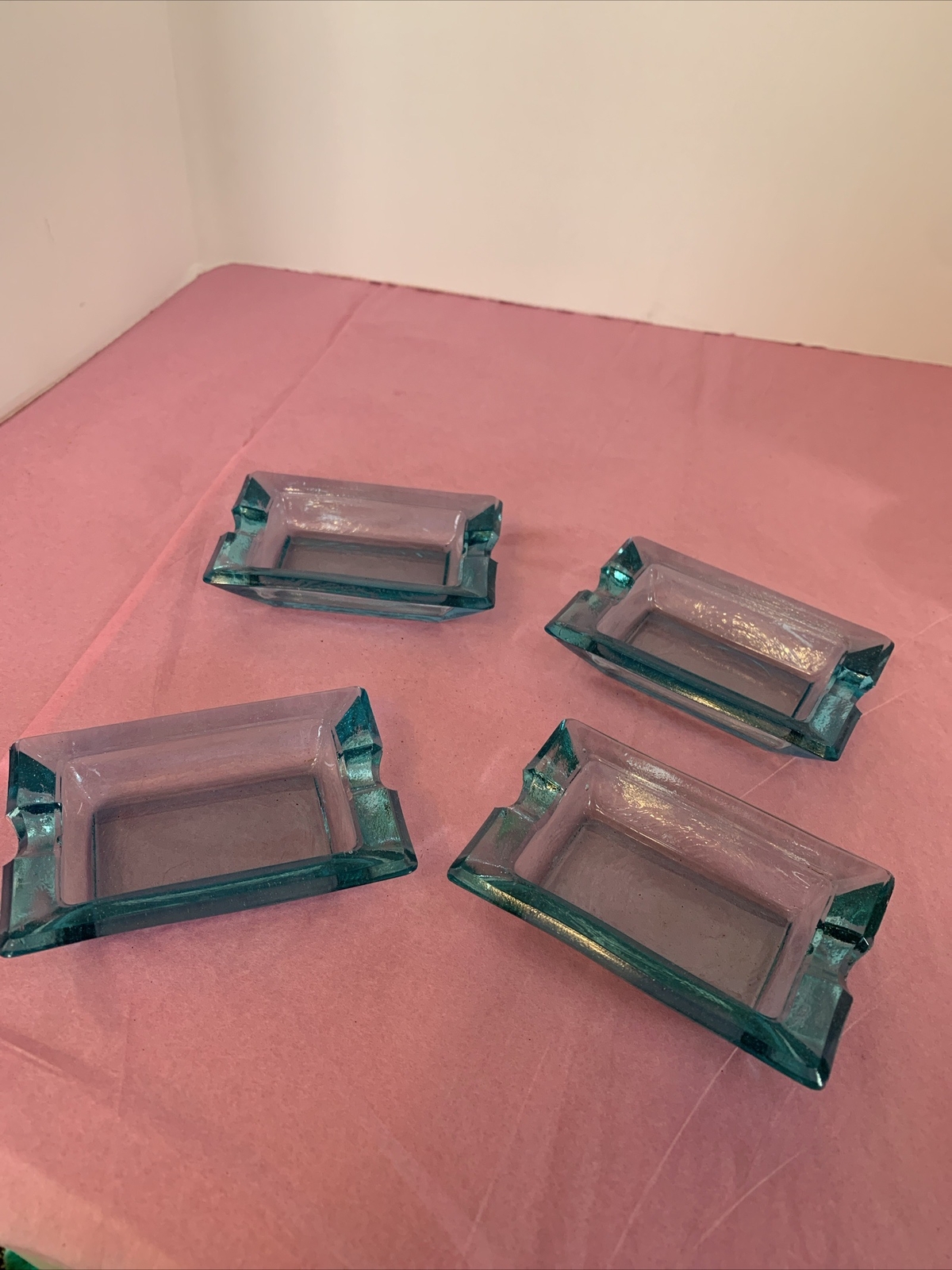 Vintage Fostoria Blue Coin Glass Rectangular Ash Tray | eBay