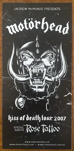 MOTORHEAD Kiss Of Death 2007 AUSTRALIA Concert Tour FLYER Lemmy ROSE ...