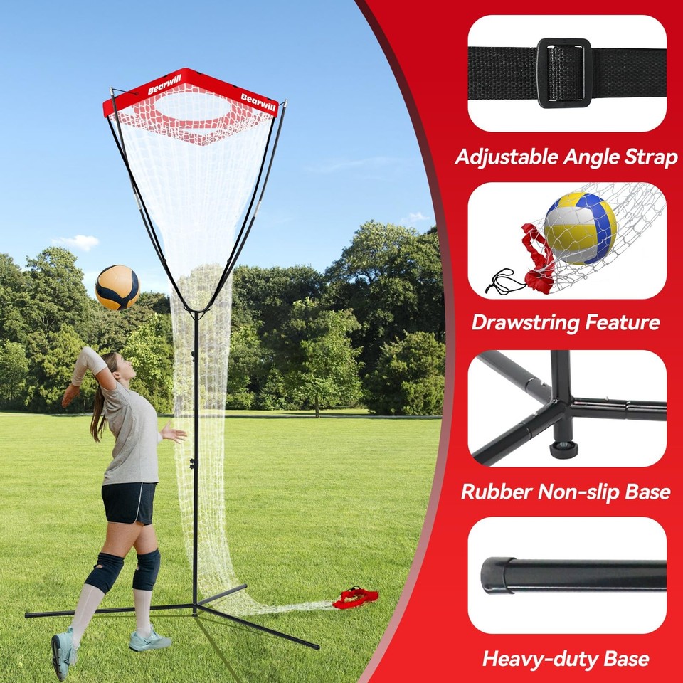 Volleyball Setter Trainer Net, Volleyball Training Equipment Adjustable ...