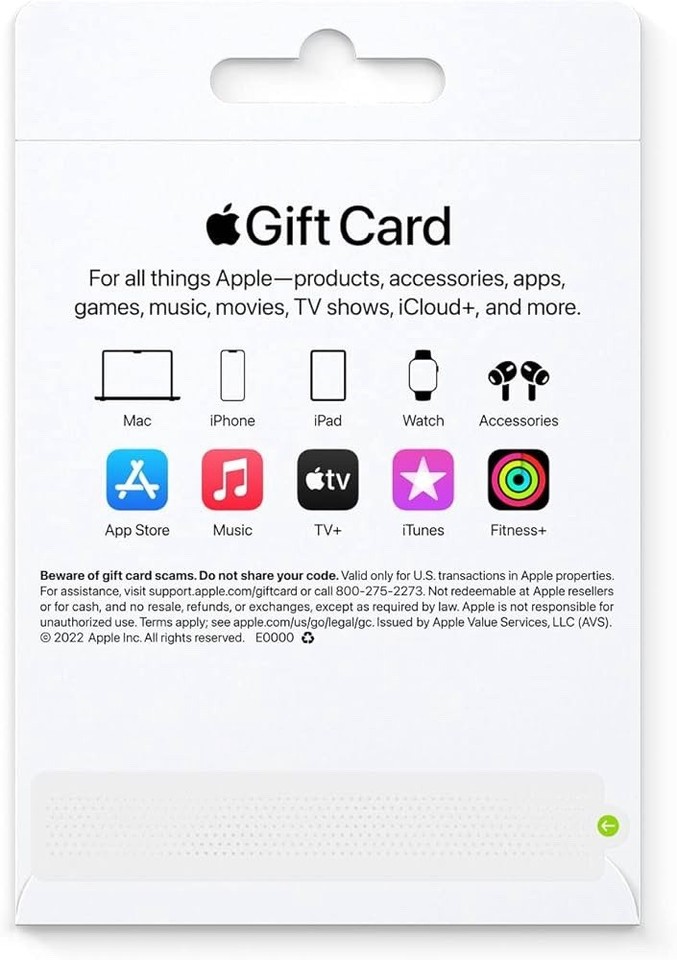 Apple Gift Card - App Store, iTunes, iPhone, iPad, AirPods , MacBook ...