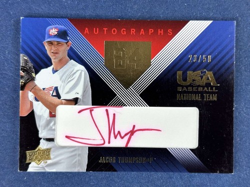 2008 UD National Teams Box Set Jacob Thompson Autograph USA Baseball ...