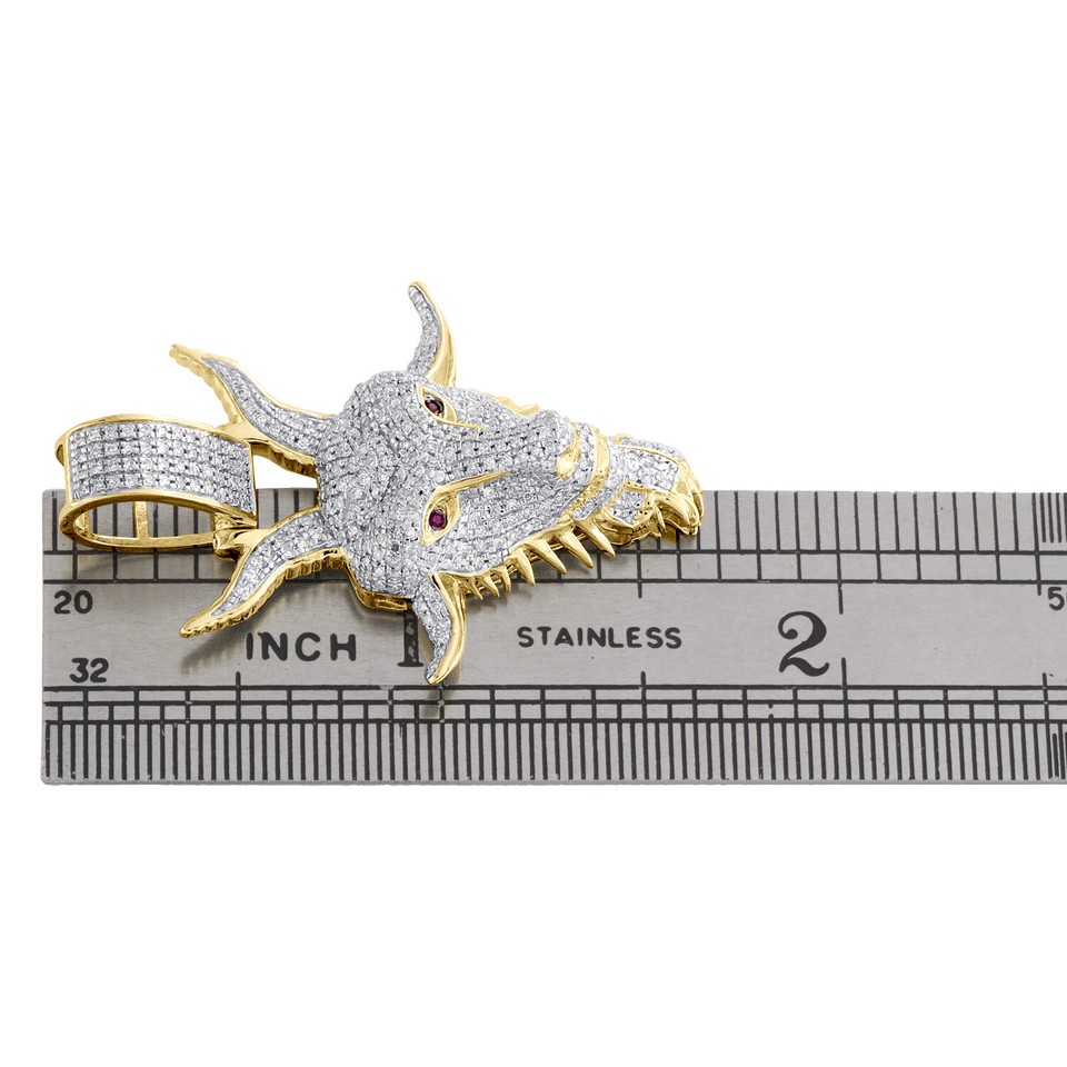 10K Yellow Gold Diamond GOAT Greatest Of All Time Pendant 1.65" Charm 0 ...