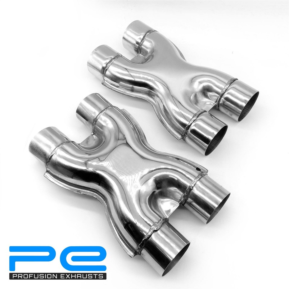 X Pipe Exhaust 304 Stainless Steel xPipe X-Pipe Profusion 2" 51mm - 3 ...