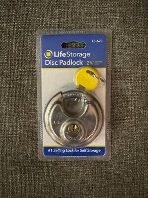 Life Storage Disc Lock 2.75" Stainless Steel Padlock LS-670 With Keys ...