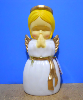 Holiday Time 11” Blow Mold Christmas Angel Praying Table Top LED Lights ...