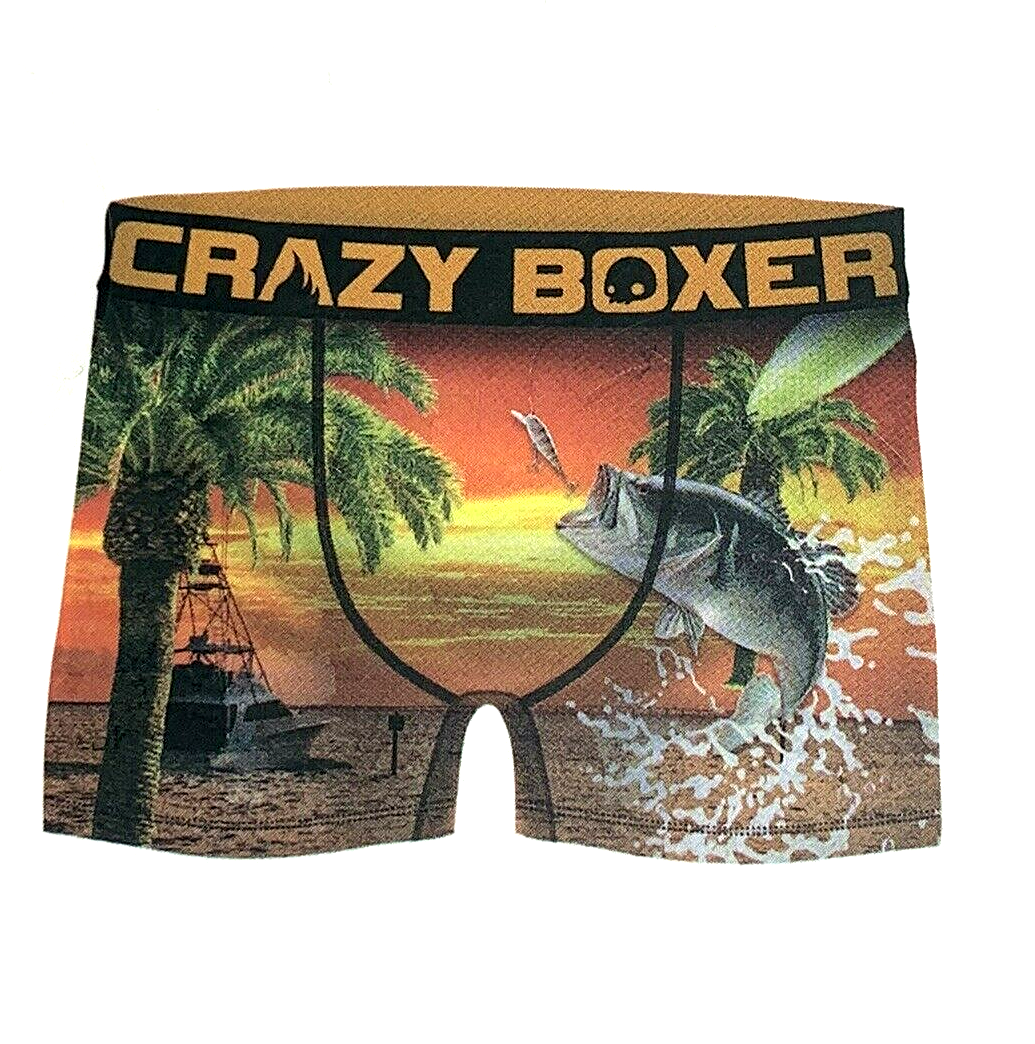 Crazy Boxer Men's Boxer Brief Size X-Large Bass Fishing & Boat ...