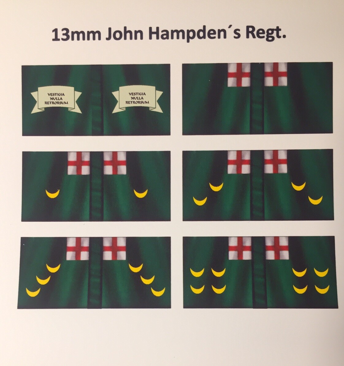 6x 13mm ECW Infantry EPIC Flags Parliament John Hampden’s Green ...