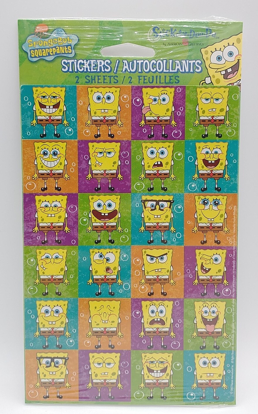 Vintage SPONGEBOB SQUAREPANTS Stickers Nickelodeon 2 Sheets | eBay