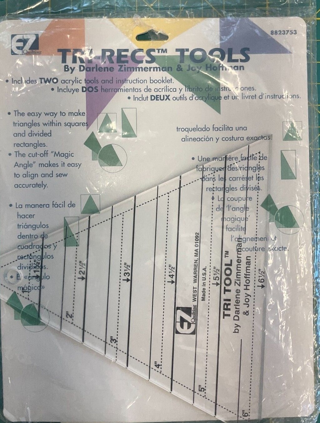 EZ Quilting Tri Recs Triangle Rulers Zimmerman Hoffman Gh1737 for sale ...