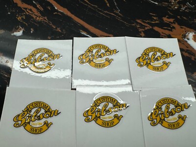 6Pcs Gibson Custom Shop Guitar UV Headstock RAISED Waterproof Sticker ...