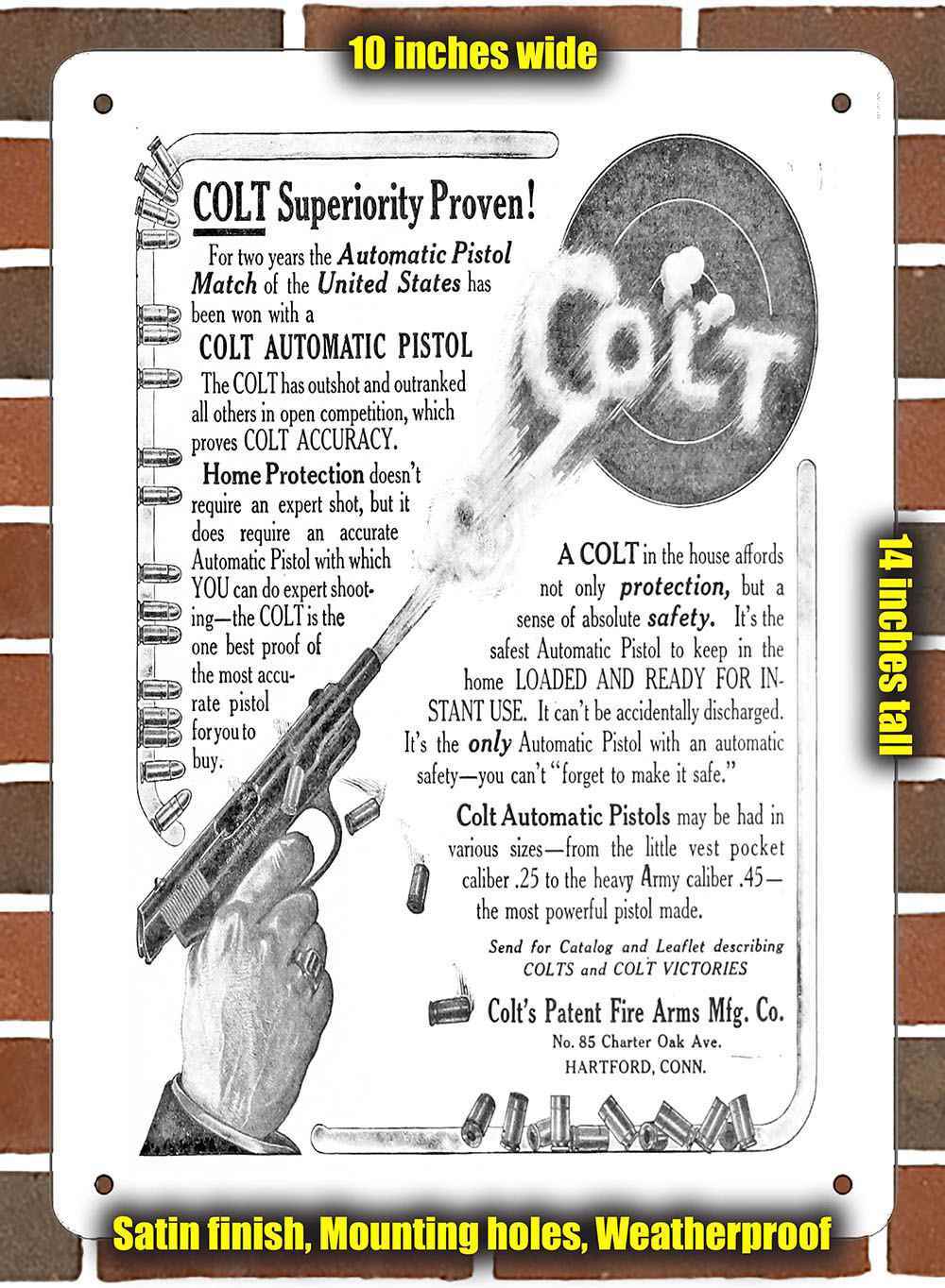 Metal Sign - 1911 Colt Automatic Pistol- 10x14 inches | eBay