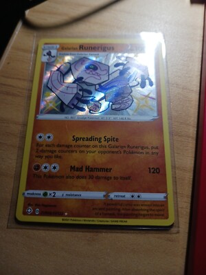 Pokémon TCG Galarian Runerigus Shining Fates SV066/SV122 Holo Shiny ...