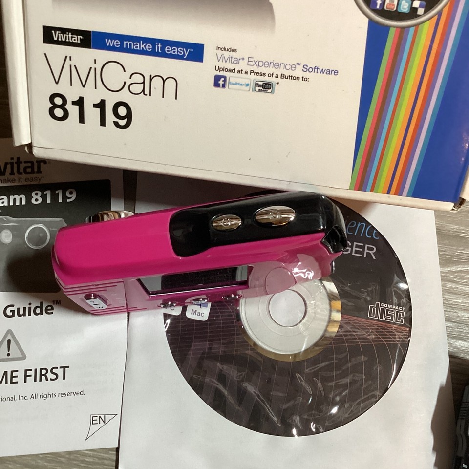 Vivitar ViviCam 8119 Digital Camera 8.1MP Pink or Blue See Video TESTED ...