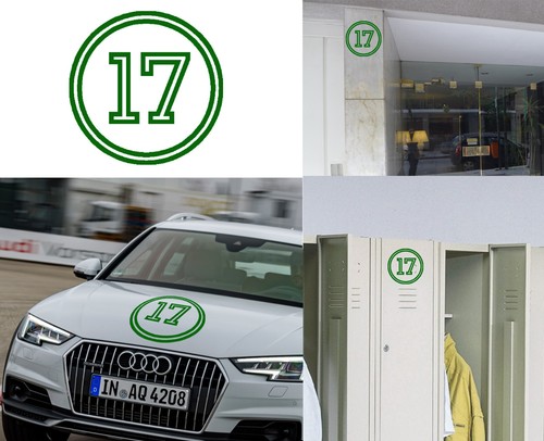 Number 17 Sticker Vinyl Cut, Seventeen Number, Vinyl Sticker Number 17 ...