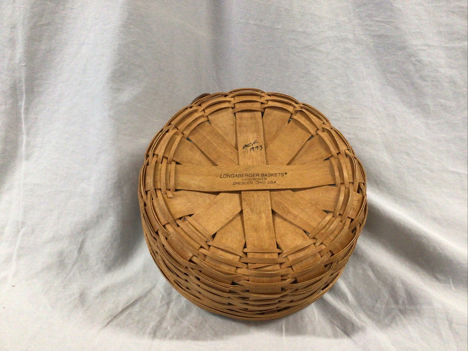 Longaberger 1993 Round Darning Basket with Liner & Protector | eBay