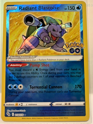 Radiant Blastoise Pokémon GO Pokemon Card | eBay