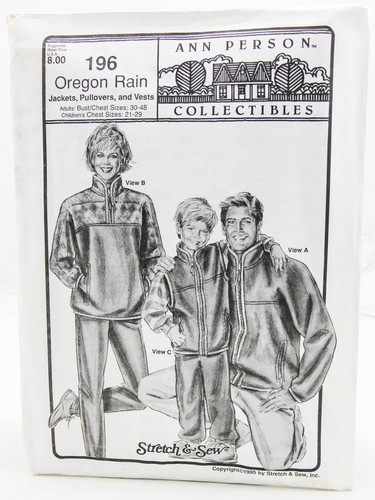 Ann Person Collectibles Stretch and Sew Pattern #196 Oregon Rain ...