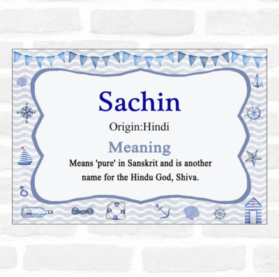 Sachin Name Meaning Nautical Certificate | eBay UK