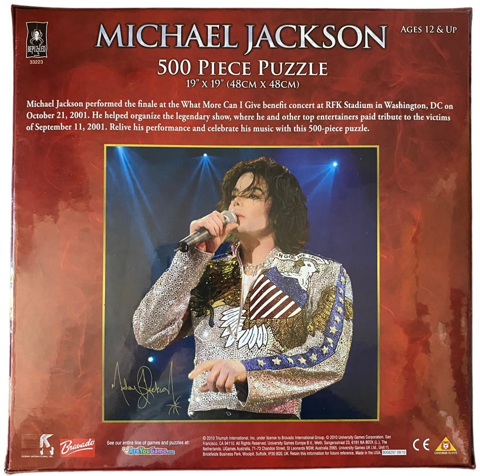 Michael Jackson 500 Piece Jigsaw Puzzle 9/11 Performance NEW BePuzzled ...