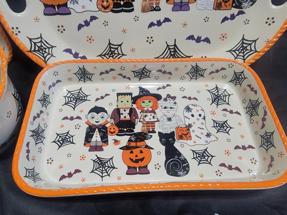 LOT Temptations By Tara Seasonal Halloween 4 CUPS, 2-.75 QT PAN/DISH ...