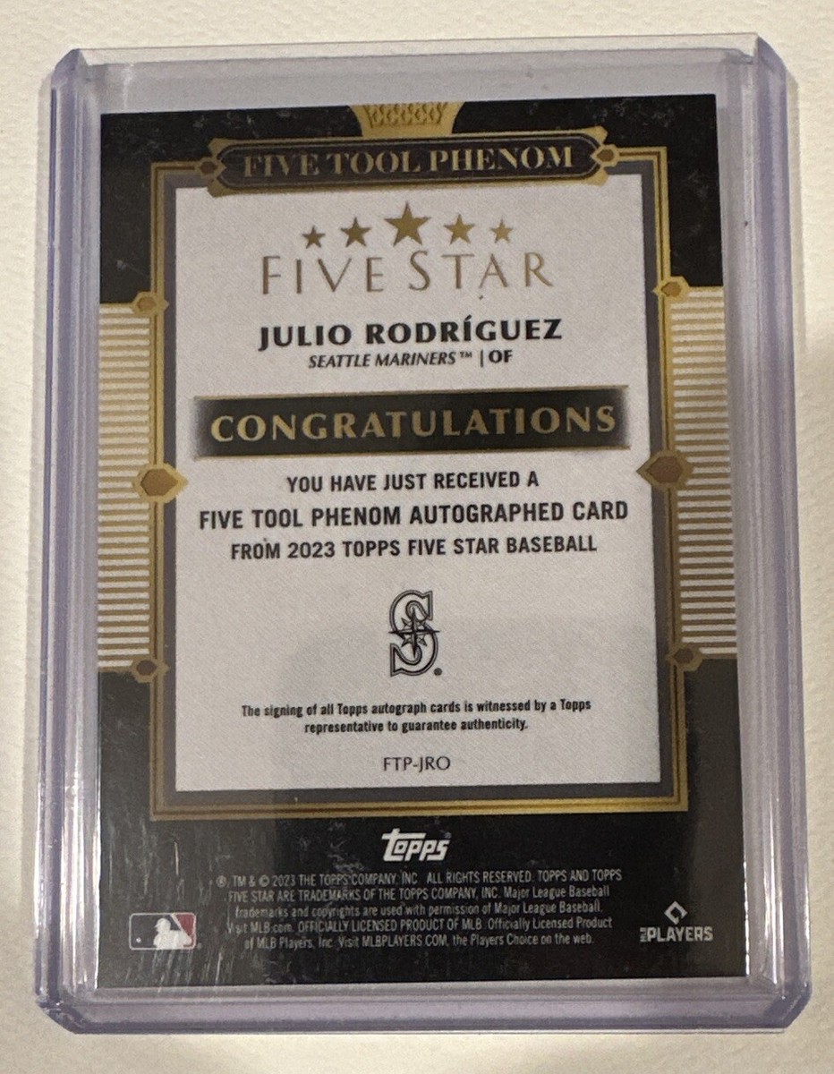 2023 TOPPS FIVE STAR JULIO RODRIGUEZ 5 TOOLS PHENOM ON CARD 2023 TOPPS FIVE STAR JULIO RODRIGUEZ 5 TOOLS PHENOM ON CARD
