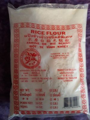 2 bags DOUBLE HORSES BRAND Rice Flour, 16oz ea, Thailand. Farine de riz ...