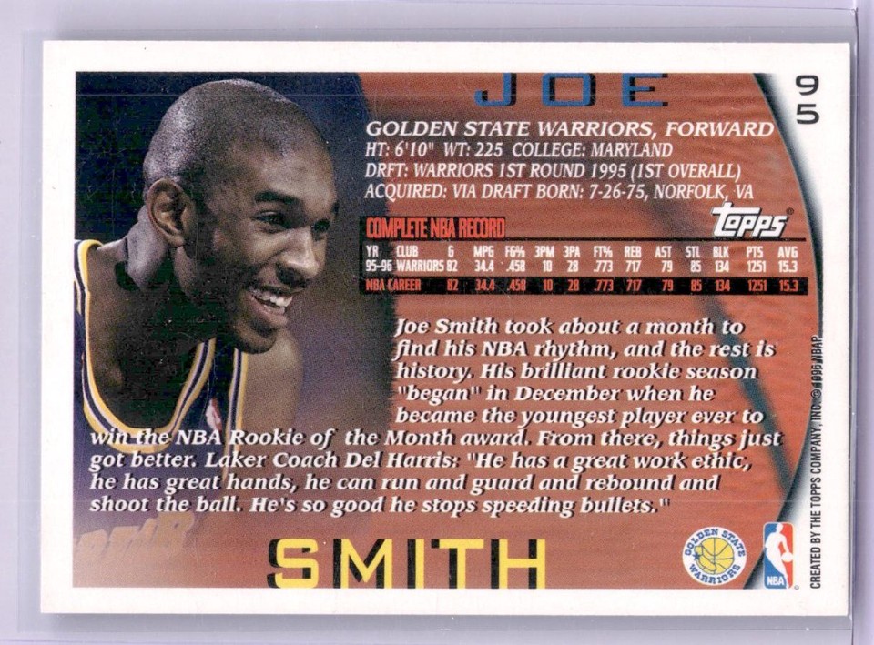 1996-97 Topps #95 Joe Smith NBA at 50 CC409 | eBay