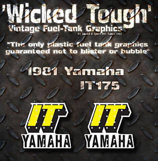 YAMAHA 1981 IT175 IT250 IT465 WICKED TOUGH TANK DECALS GRAPHICS ONLY | eBay