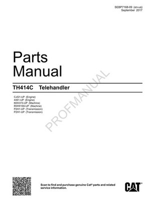 Caterpillar Cat TH414C Telehandler Parts Catalog Manual | eBay