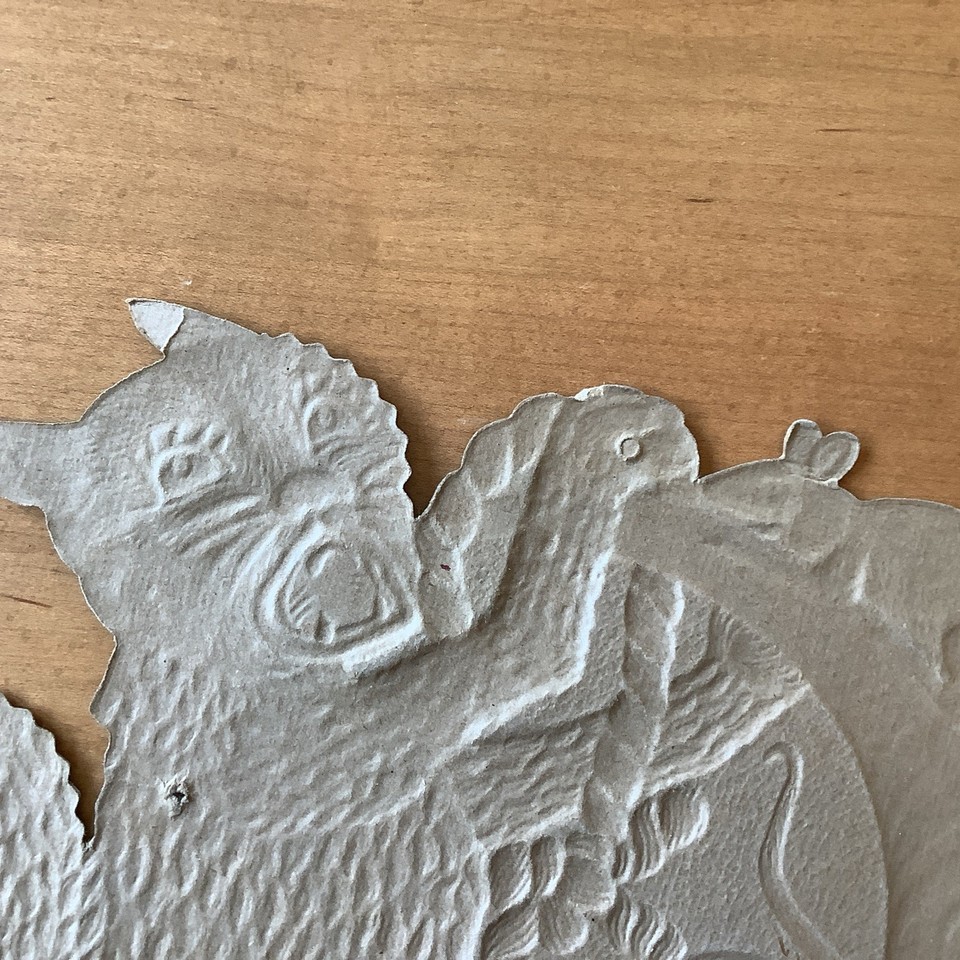 Vintage Halloween Beistle 1930s Black Cat On Moon with Mice and Rope ...