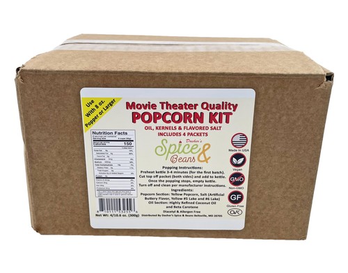 Home Theater All in One Popcorn Kit For 8 oz. Popper | Portion Packets ...