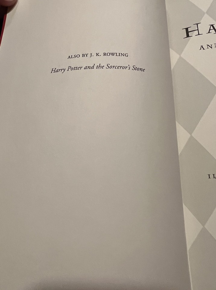 Harry Potter And The Chamber Of Secrets 1st Edition & Print TRUE RARE w ...