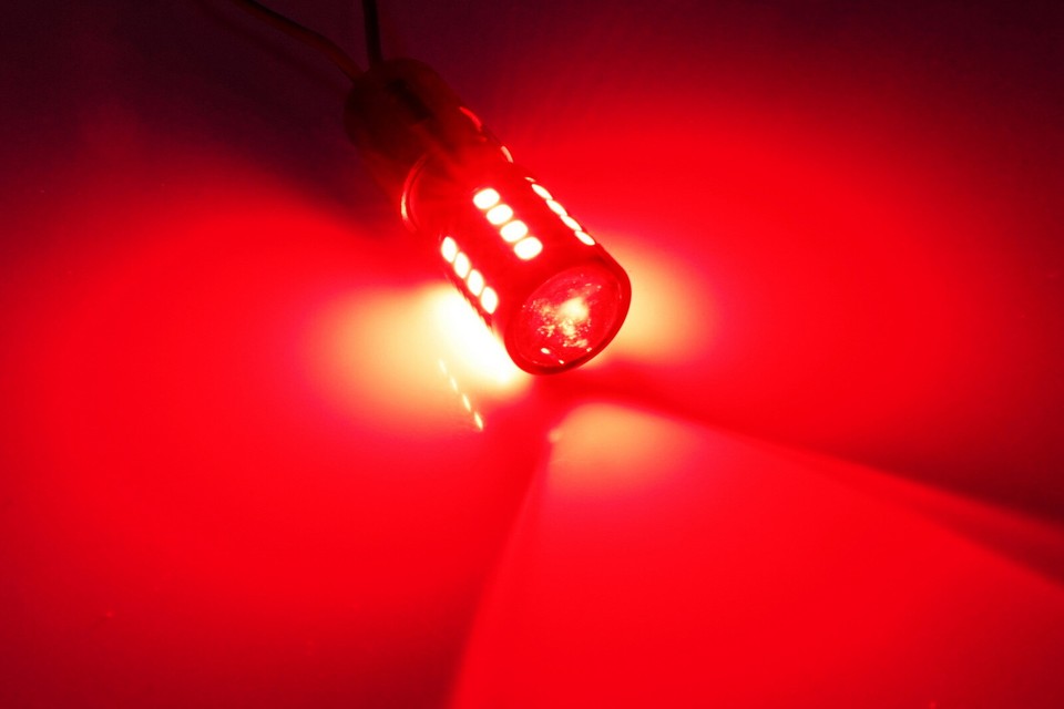 566 P21/4W BAZ15d 15W 3030 LED Red Canbus Stop Brake Side Indicator ...