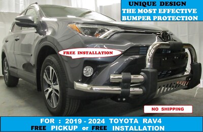 FOR : 2019-2024 TOYOTA RAV4. S/S BUMPER GRILL GUARD PROTECTOR,BULL BAR ...