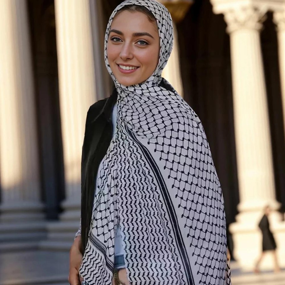 Palestine Scarf Islamic Chiffon Scarf Keffiyeh Hijab Palestinian Hijabღ ...