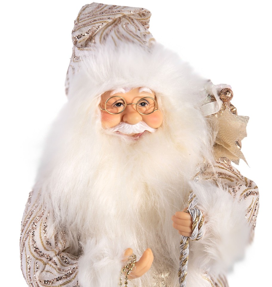 18" Gold Santa Claus Collectible Doll Santa Christmas Figurine Holiday ...
