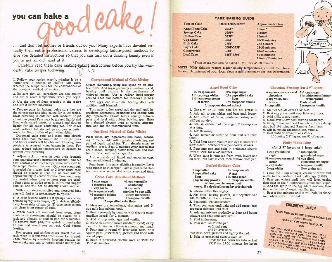 New Cook's Cookbook MCM Atomic Era Recipe Book Edison Electric GREAT ...